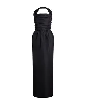 PATOU Halterneck Bow Detail Maxi Dress