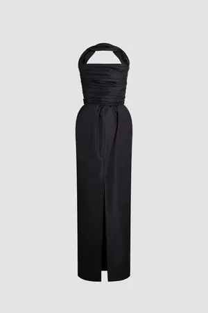 PATOU Halterneck Bow Detail Maxi Dress