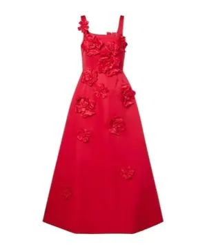 LEO Lin Rianne Floral Appliqué Maxi Dress