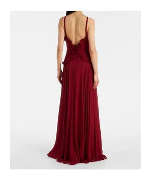Elie Saab Ruffled Silk Georgette Gown