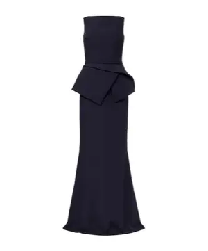SAFIYAA LONDON Belted Crêpe Gown