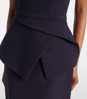 SAFIYAA LONDON Belted Crêpe Gown