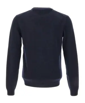 SUN 68 Logo Crew Neck Knitted Sweater - Blue