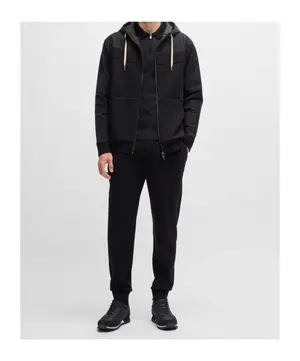 Hugo Boss Mixed-material Trainers With Faux-leather Trims