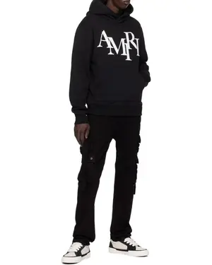 Amiri Logo Printed Long-sleeve Hoodie