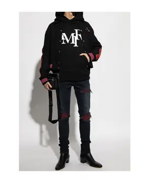 Amiri Logo Printed Long-sleeve Hoodie