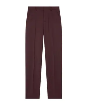 THE FRANKIE SHOP Pleated Casual Pants - Burgundy