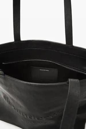 Alexander Wang Logo Embossed Medium Tote Bag - Black