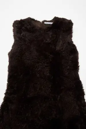 Acne Studios Sleeveless Faux-fur Mini Dress