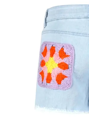Stella McCartney Crochet Detail Denim Shorts