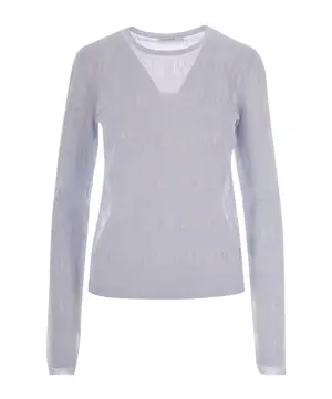 Patrizia Pepe Long Sleeve Sweater With Perforated Details