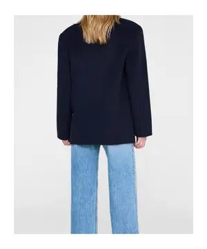 ANINE BING Quinn Single-breasted Blazer - Midnight Blue