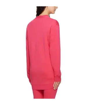 Moschino Y-neck All-over Logo Jacquard Cardigan