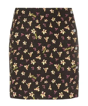ROTATE BY BIRGER CHRISTENSEN Floral Print Mini Skirt With Crystal Embellishments