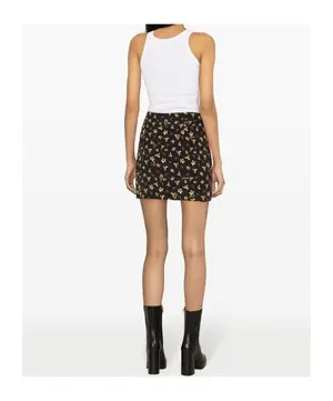 ROTATE BY BIRGER CHRISTENSEN Floral Print Mini Skirt With Crystal Embellishments