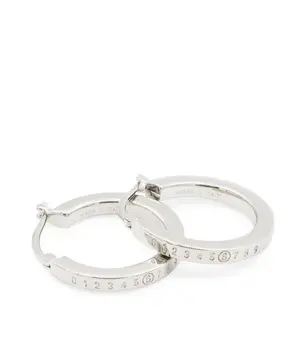 MAISON MARGIELA Numeric Logo Engraved Hoop Earrings
