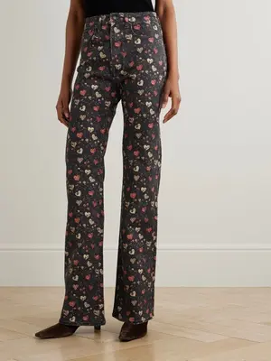 R13 Jane Printed Mid-rise Jeans
