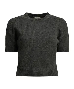 Khaite Khaite Golden Short-Sleeve Knitted Jumper No