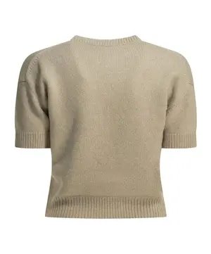 Khaite Golden Short-sleeve Knitted Jumper - Tan