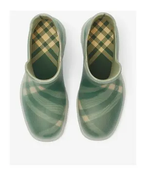 Burberry Checkered Round Toe Ankle Boots