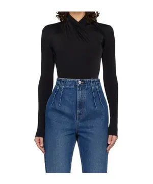 MUGLER Long Sleeve Draped Top