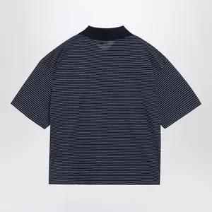 AMI Paris De Coeur Striped Polo Shirt