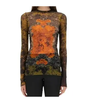 JEAN PAUL GAULTIER Medallion Print Long Sleeve Top