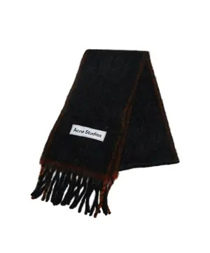 Acne Studios Logo Patch Fringed-edge Scarf