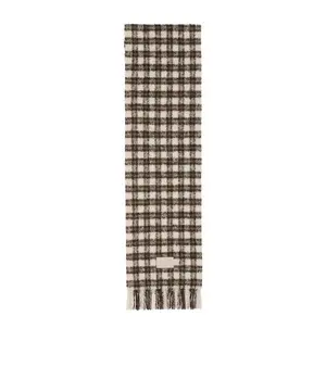 Acne Studios Checked Fringed Scarf - Brown