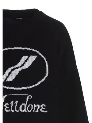 We11Done Logo Intarsia Crewneck Pullover