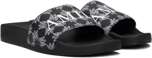 Amiri Logo Plaque Slip-on Slides - Black