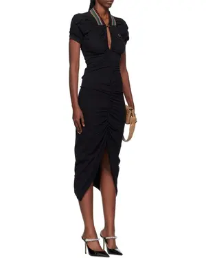 VIVIENNE WESTWOOD Asymmetrical Hem Polo Dress - Black