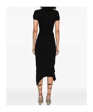 VIVIENNE WESTWOOD Asymmetrical Hem Polo Dress - Black