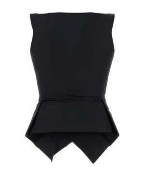 VIVIENNE WESTWOOD Square Neck Button Down Peplum Top - Black