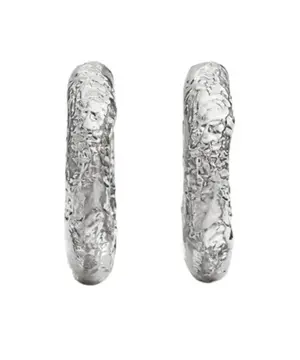 MAISON MARGIELA Textured Hoop Earrings - Gray