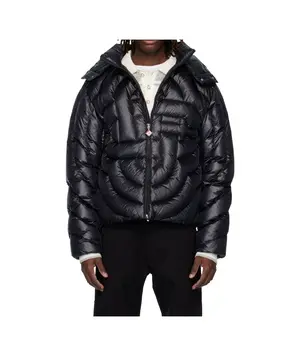 Casablanca Quilted Down Puffer Jacket With Detachable Hood - Black