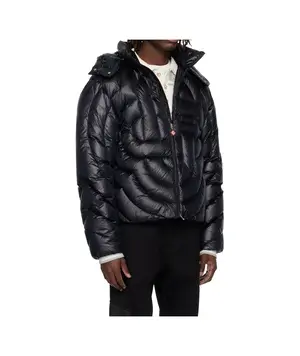 Casablanca Quilted Down Puffer Jacket With Detachable Hood - Black