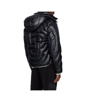 Casablanca Quilted Down Puffer Jacket With Detachable Hood - Black