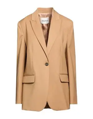 OTTOD'AME Camel Polyester, Virgin Wool, Elastane Blazer