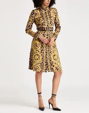 Versace Midi Shirt Dress With Signature Print