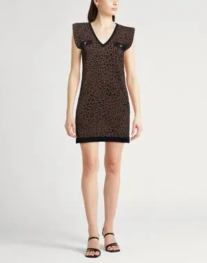 Liu Jo Knitted Leopard Print Mini Dress