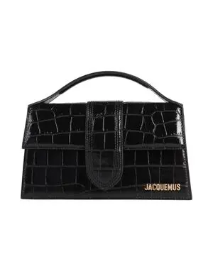 Jacquemus Crocodile-effect Leather Flap Bag With Top Handle And Logo Detail