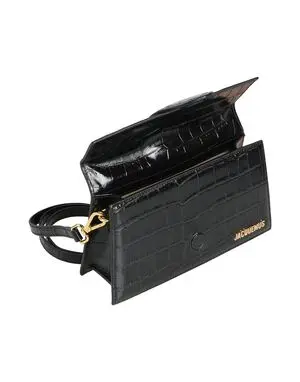 Jacquemus Crocodile-effect Leather Flap Bag With Top Handle And Logo Detail
