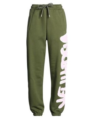 DISCLAIMER Cotton Terry Track Pants With Glittered Logo Detail - Green