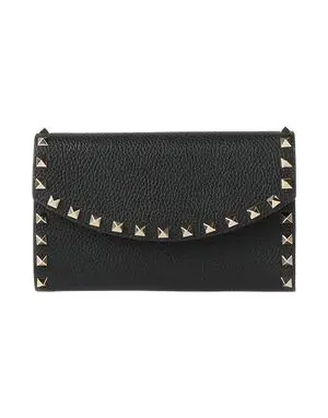 Valentino Garavani Studded Pebbled Leather Clutch - Black
