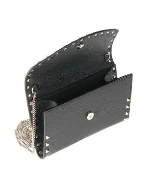 Valentino Garavani Studded Pebbled Leather Clutch - Black