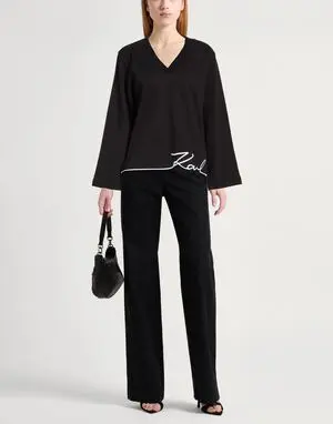 Karl Lagerfeld Embroidered V-neck Sweatshirt