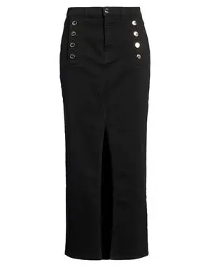 VICOLO Denim Pencil Skirt With Button Embellishments - Black