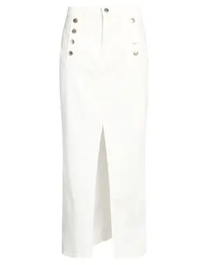 VICOLO Denim Pencil Skirt With Button Embellishments