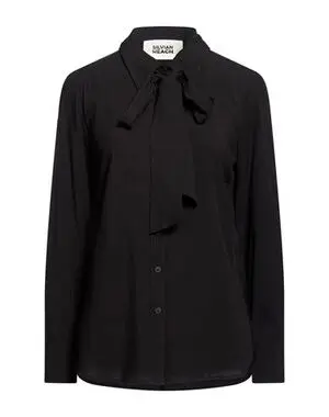 SILVIAN HEACH Viscose Shirt With Bow Detail - Black